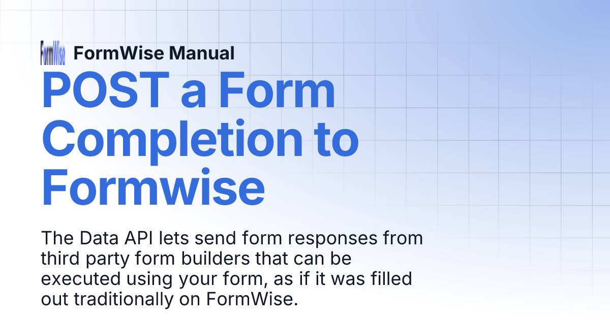 POST a Form Completion to Formwise | FormWise Manual
