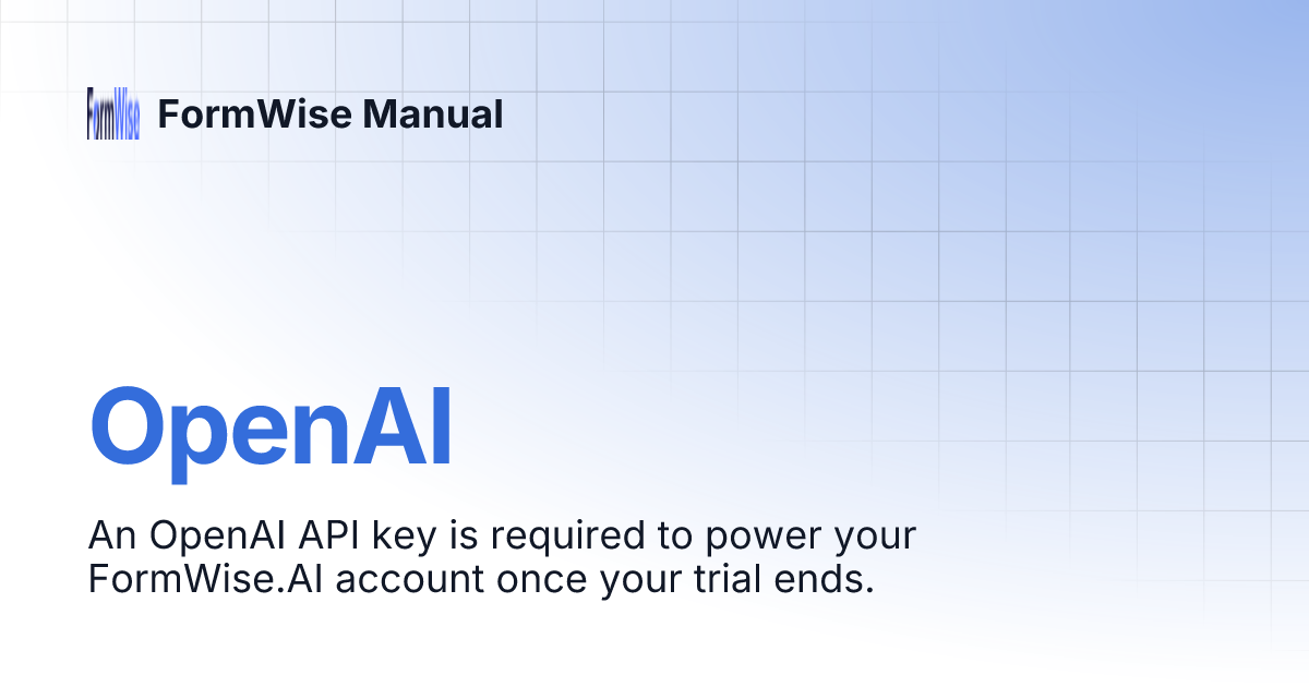 OpenAI | FormWise Manual